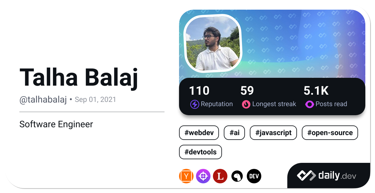 Talha Balaj (@talhabalaj) | daily.dev