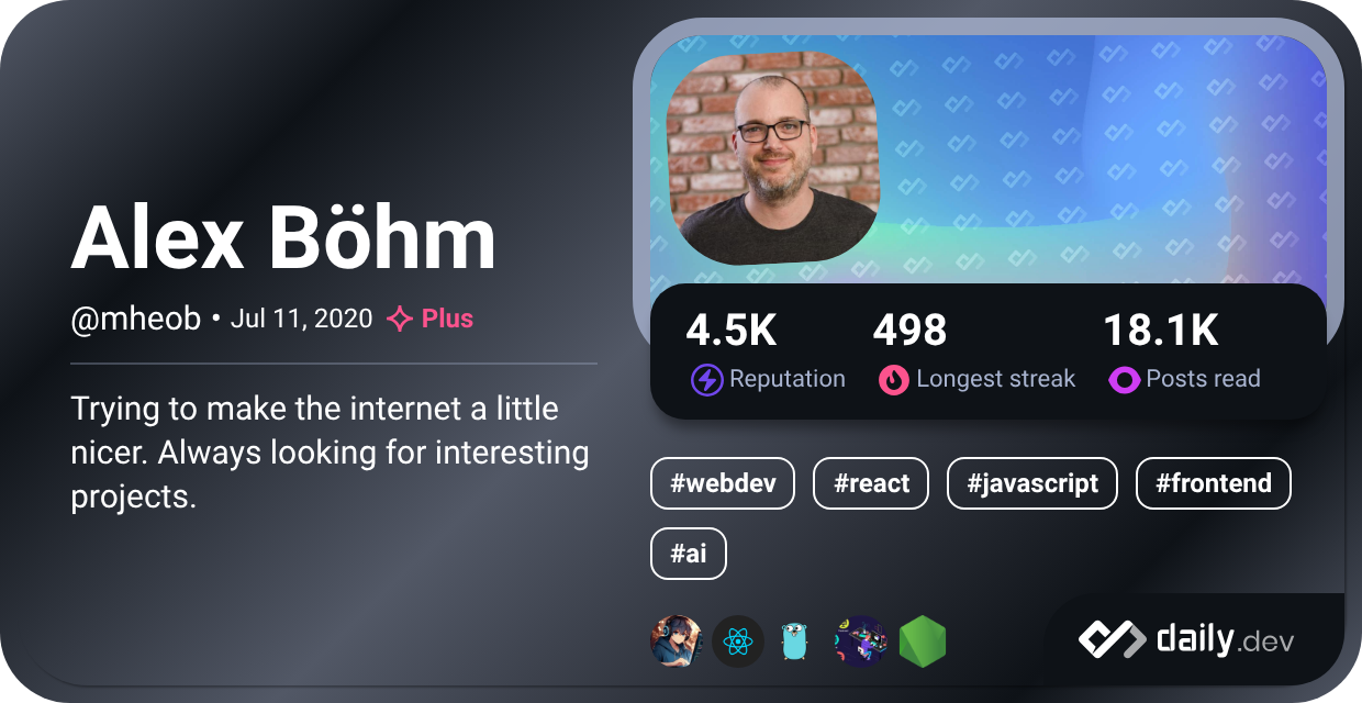Alex Böhm (@mheob) | daily.dev