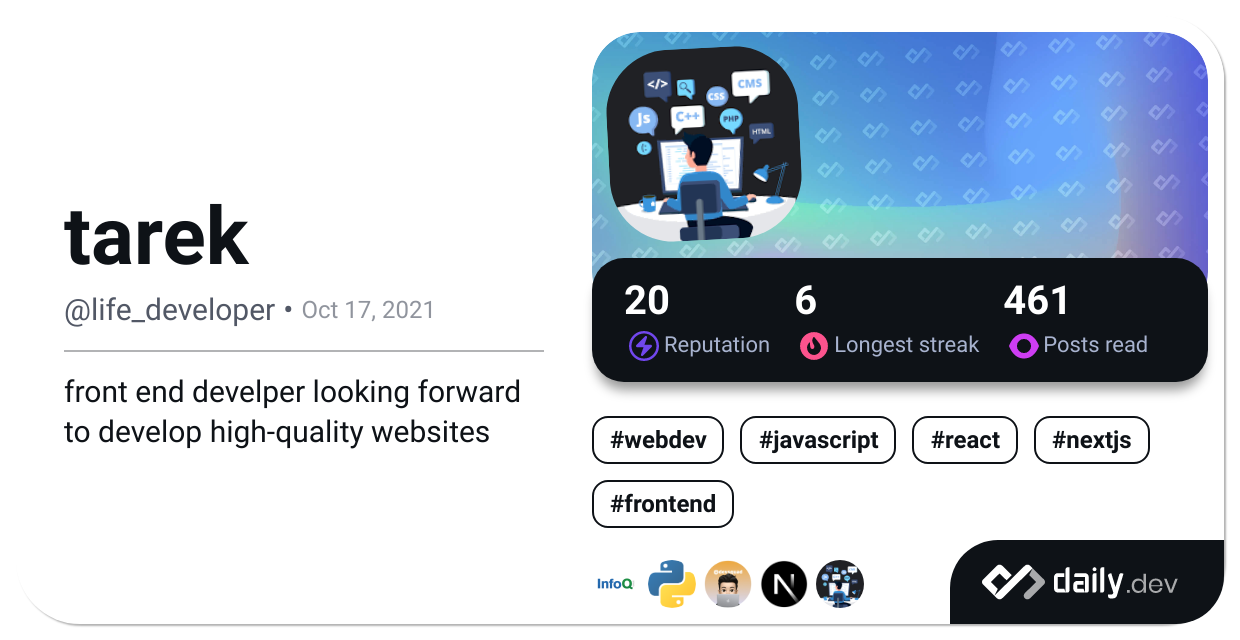 tarek (@life_developer) | daily.dev