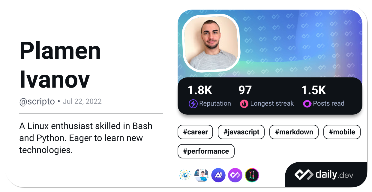 Plamen Ivanov (@scripto) | daily.dev