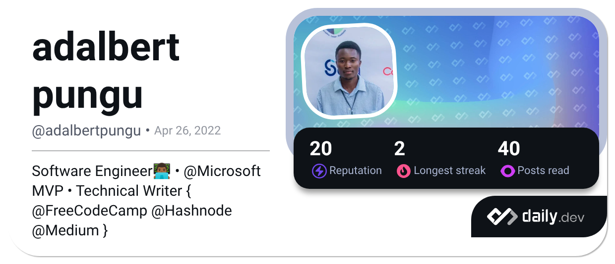 adalbert pungu (@adalbertpungu) | daily.dev
