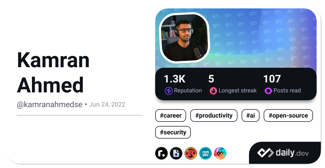 Recent posts by Kamran Ahmed (@kamranahmedse) | daily.dev