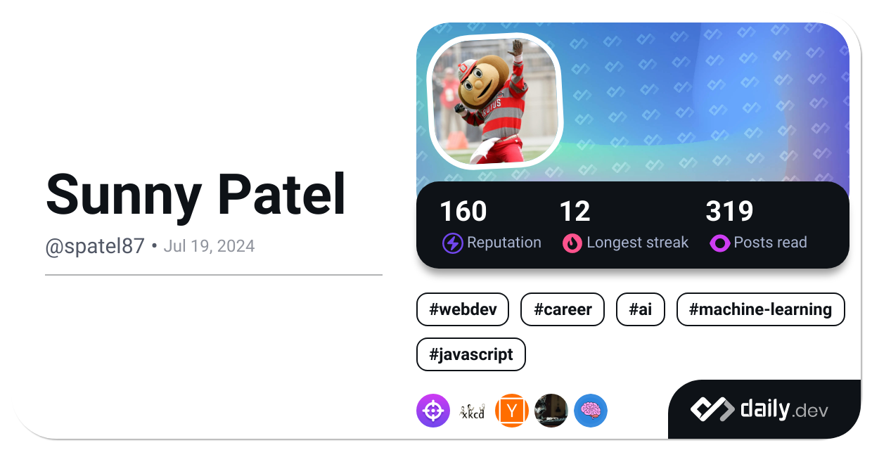 Sunny Patel (@spatel87) | daily.dev