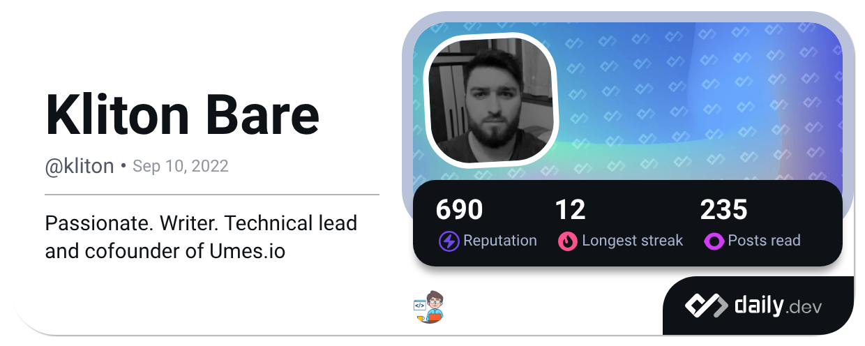 Kliton Bare (@kliton) | daily.dev