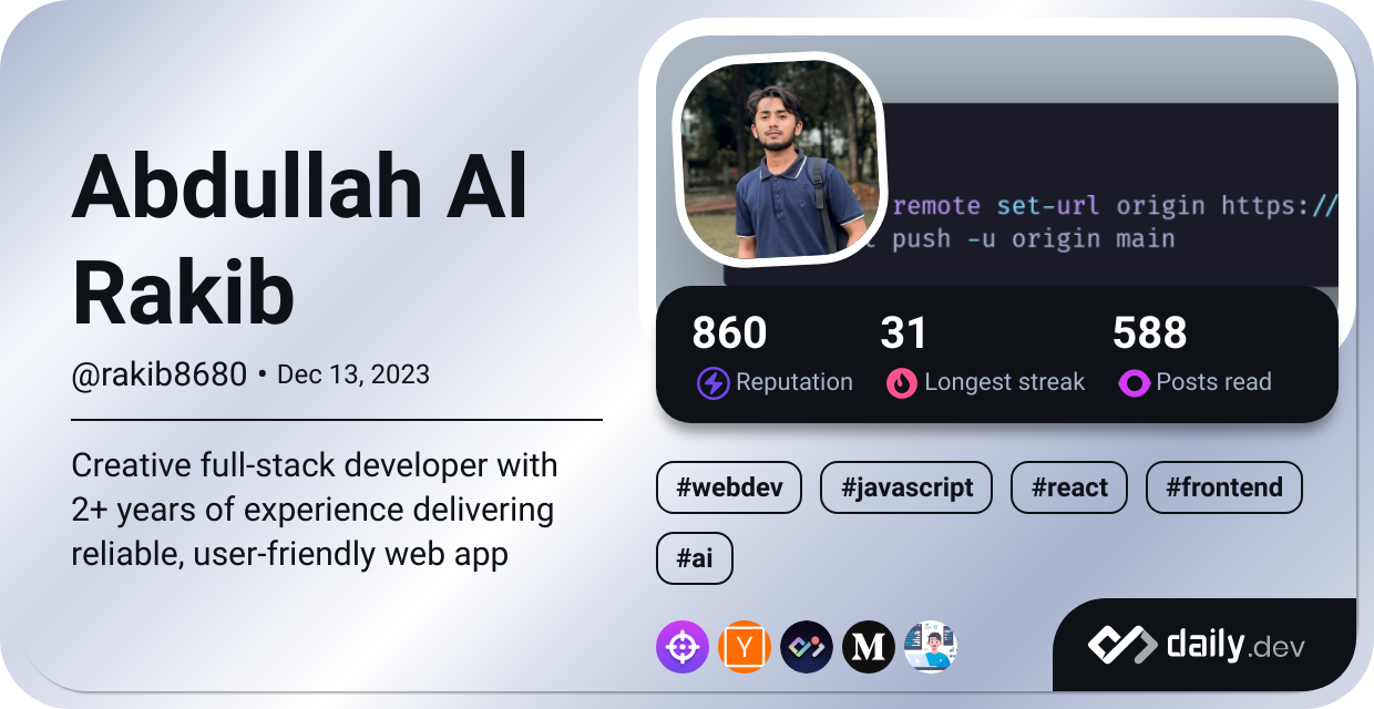 Posts upvoted by Abdullah Al Rakib (@rakib8680) | daily.dev