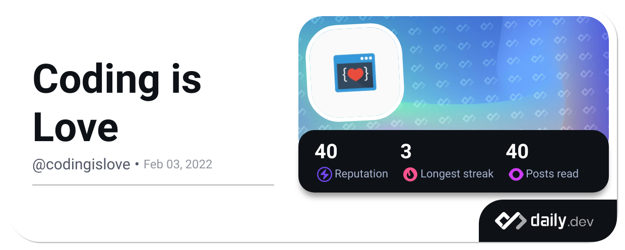 Coding is Love (@codingislove) | daily.dev