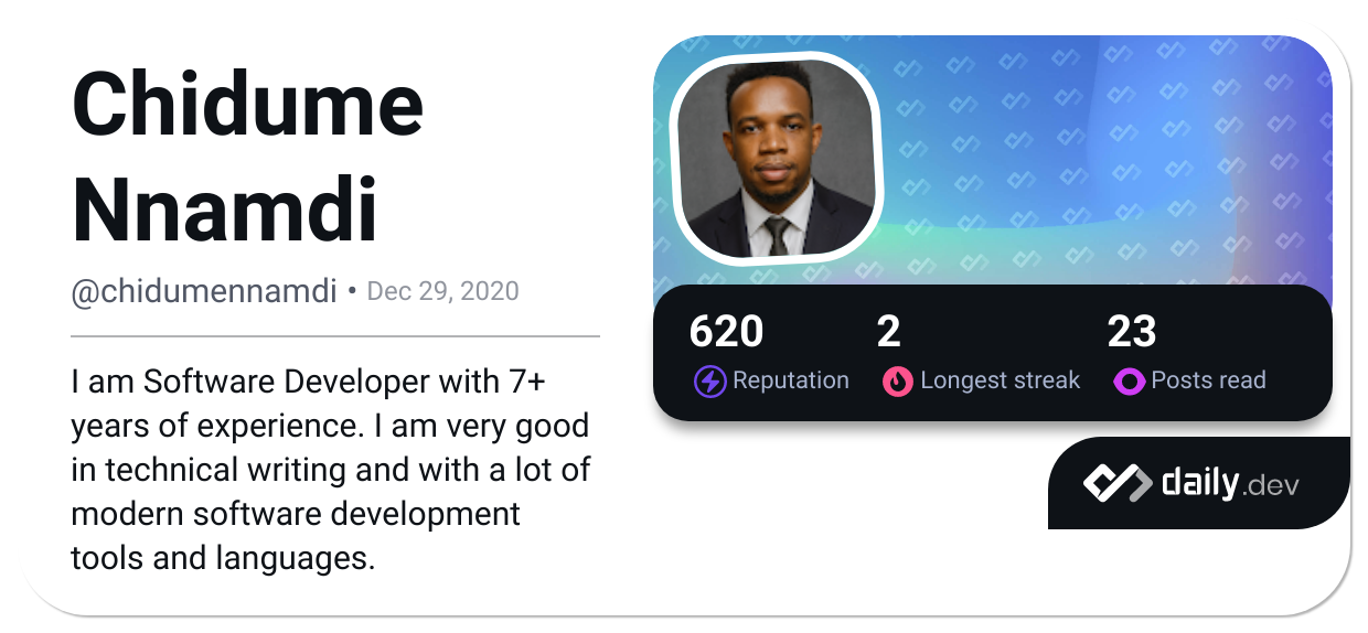 Recent posts by Chidume Nnamdi (@chidumennamdi) | daily.dev