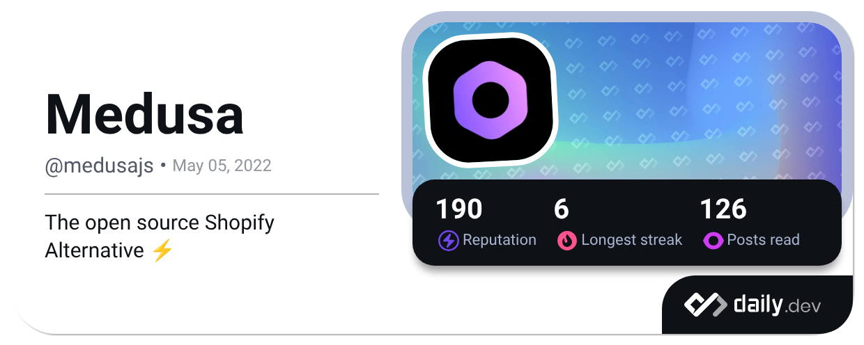 Recent posts by Medusa (@medusajs) | daily.dev