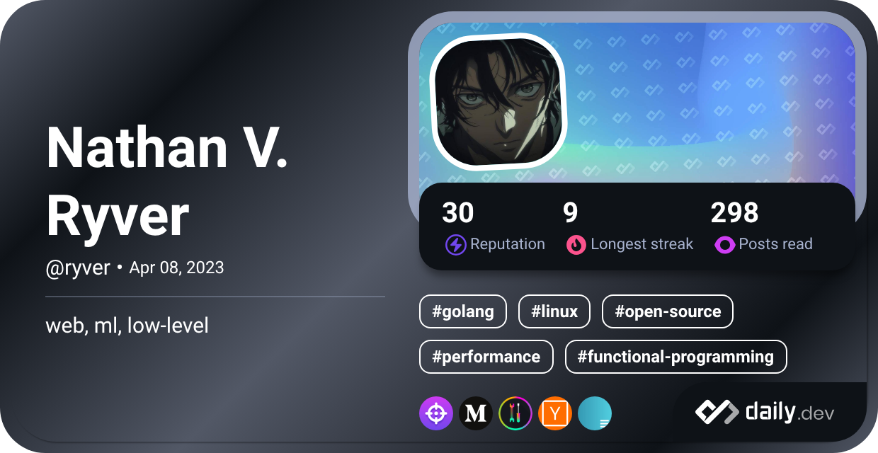Nathan V. Ryver (@ryver) | daily.dev