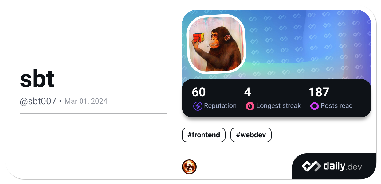 sbt (@sbt007) | daily.dev