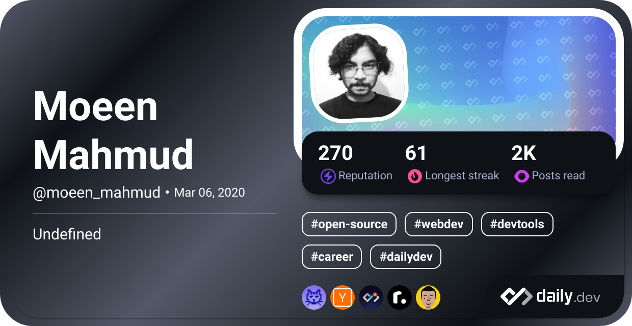 Moeen Mahmud (@moeen_mahmud) | daily.dev