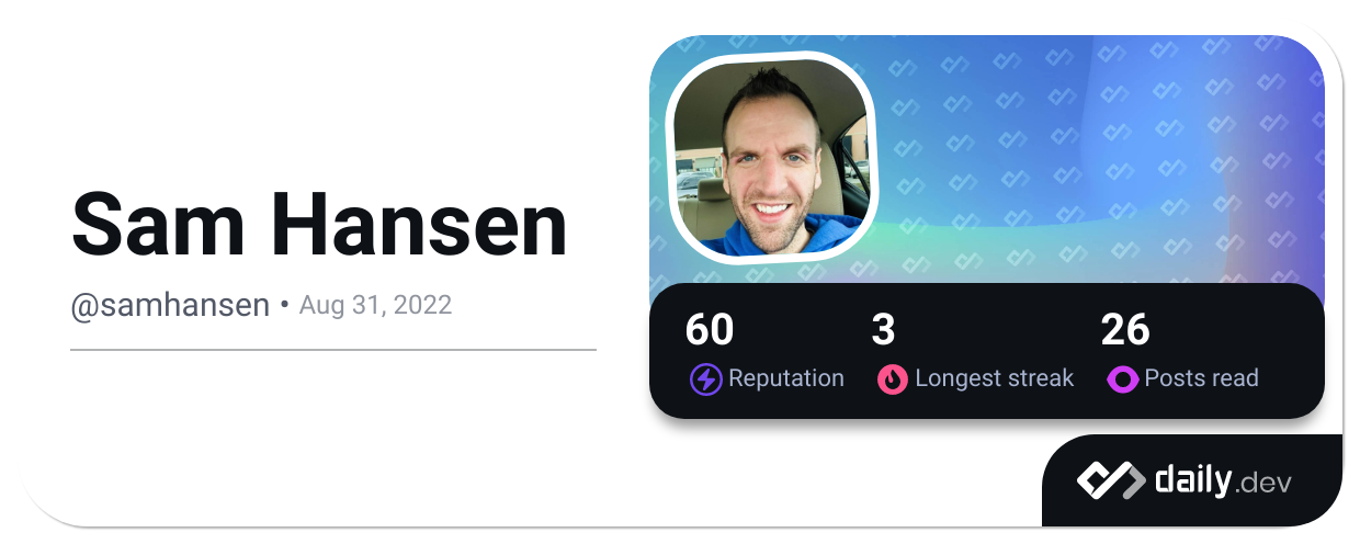 Sam Hansen (@samhansen) | daily.dev