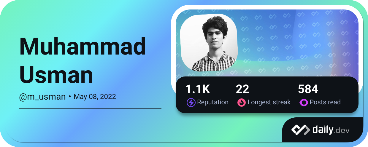 Recent posts by Muhammad Usman (@m_usman) | daily.dev
