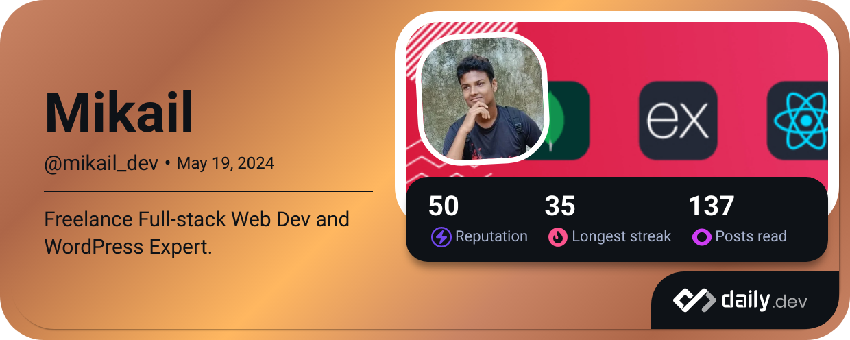 Recent posts by Mikail (@mikail_dev) | daily.dev