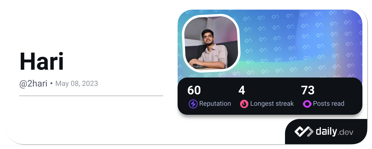 Hari (@2hari) | daily.dev