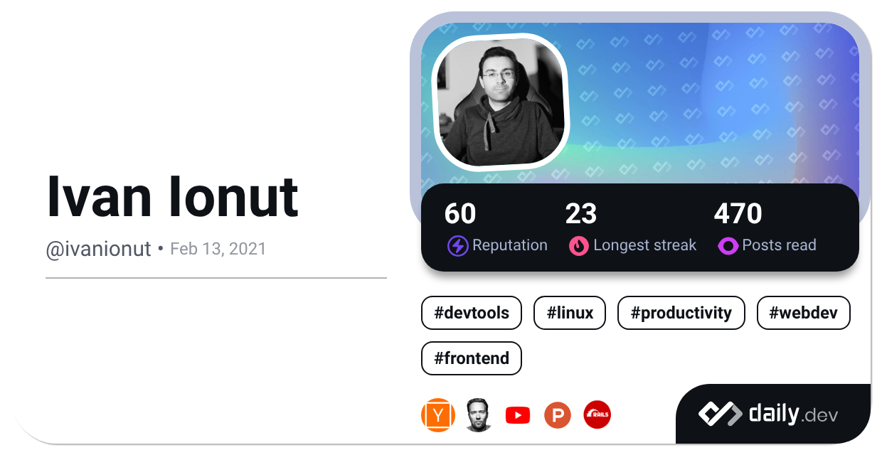 Ivan Ionut (@ivanionut) | daily.dev