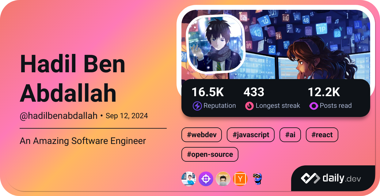 Recent posts by Hadil Ben Abdallah (@hadilbenabdallah) | daily.dev