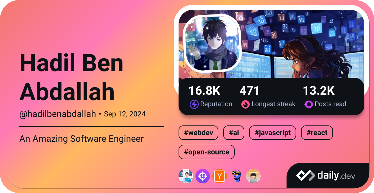 Recent posts by Hadil Ben Abdallah (@hadilbenabdallah) | daily.dev