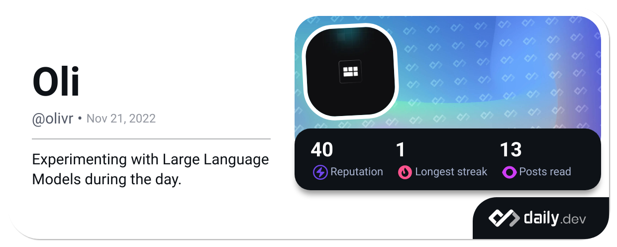 Oli (@olivr) | daily.dev