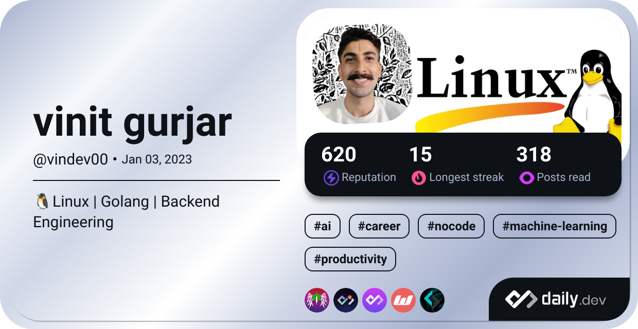 vinit gurjar (@vindev00) | daily.dev