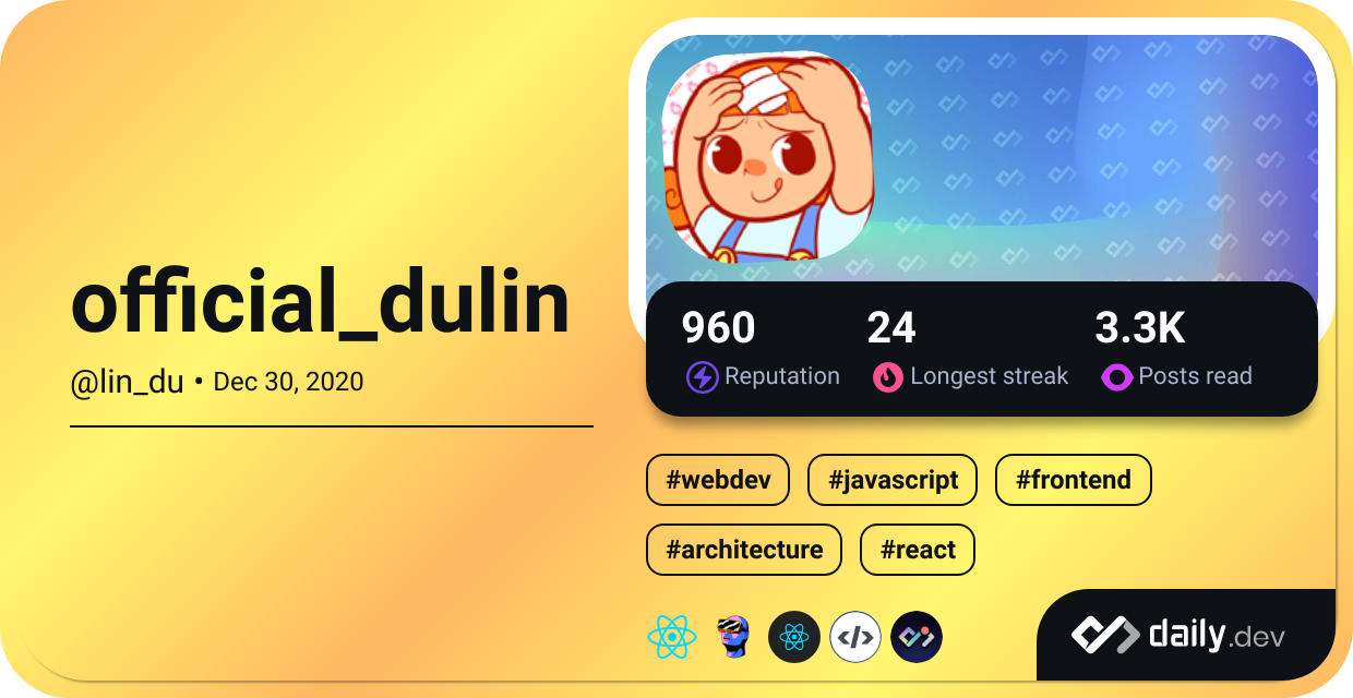 official_dulin (@lin_du) | daily.dev