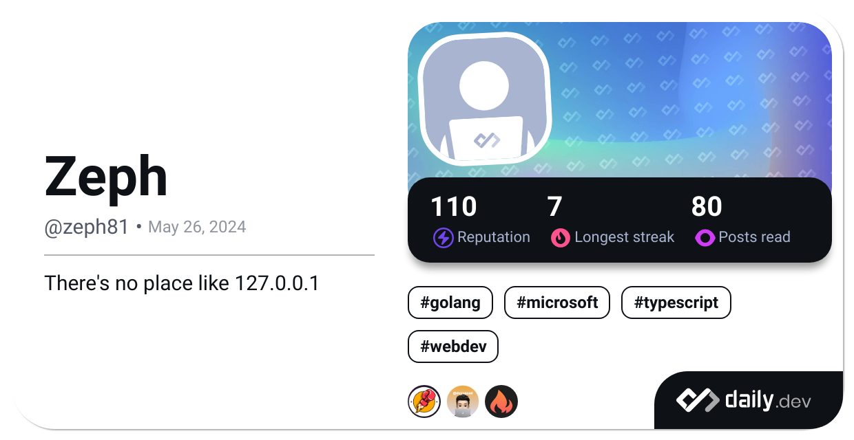 Zeph (@zeph81) | daily.dev