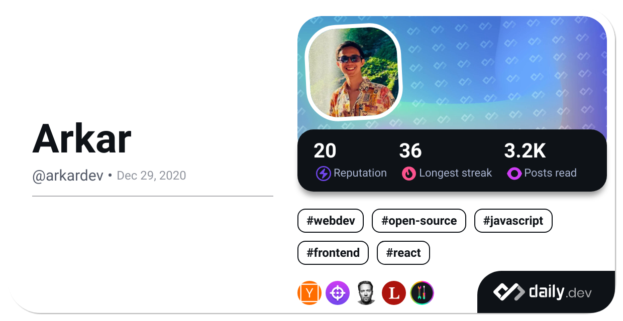 Arkar (@arkardev) | daily.dev