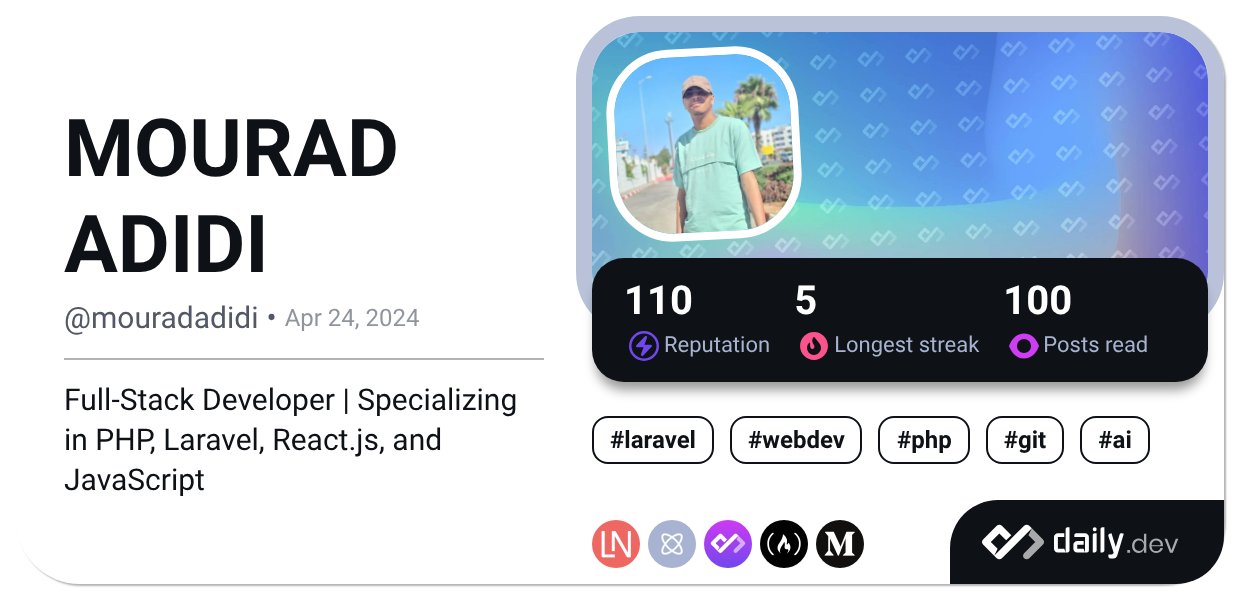 MOURAD ADIDI (@mouradadidi) | daily.dev