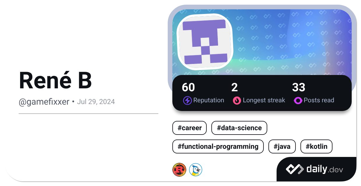René B (@gamefixxer) | daily.dev