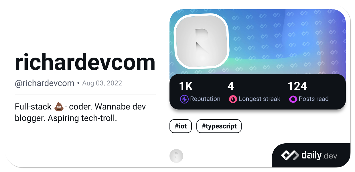 richardevcom (@richardevcom) | daily.dev
