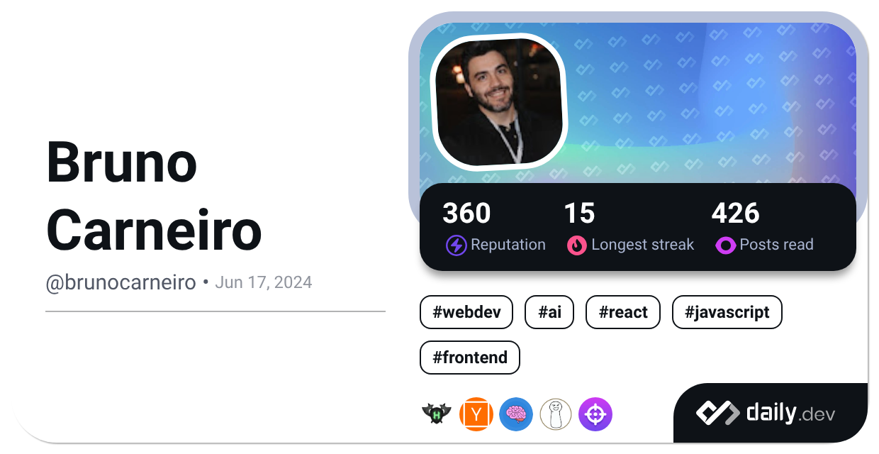 Bruno Carneiro (@brunocarneiro) | daily.dev