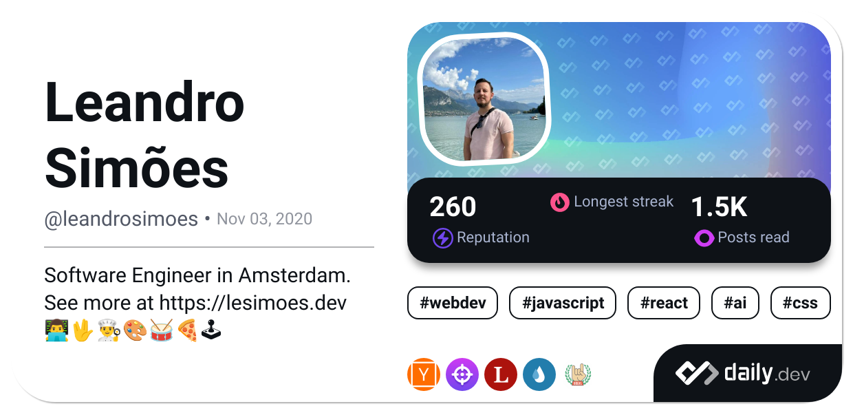 Leandro Simões (@leandrosimoes) | daily.dev
