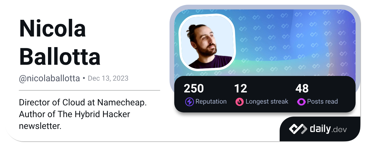 Nicola Ballotta (@nicolaballotta) | daily.dev