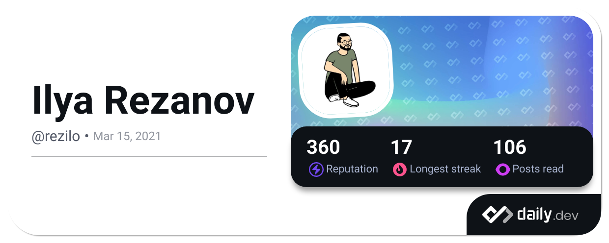 Ilya Rezanov (@rezilo) | daily.dev