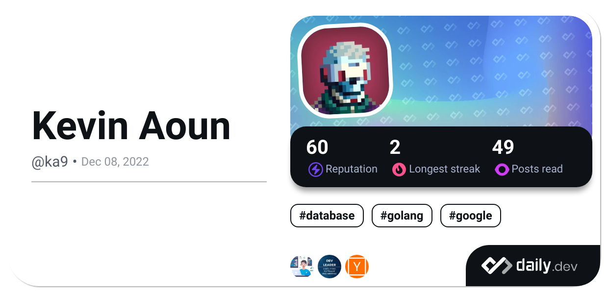 Kevin Aoun (@ka9) | daily.dev