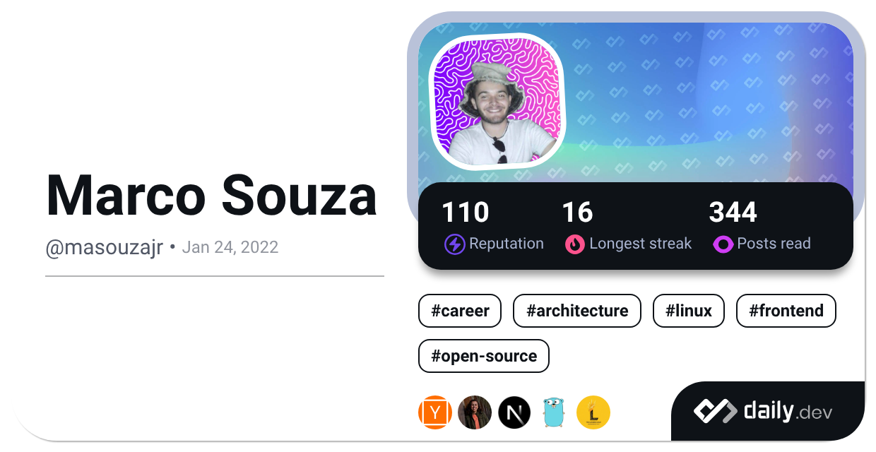 Marco Antônio (@masouzajr) | daily.dev