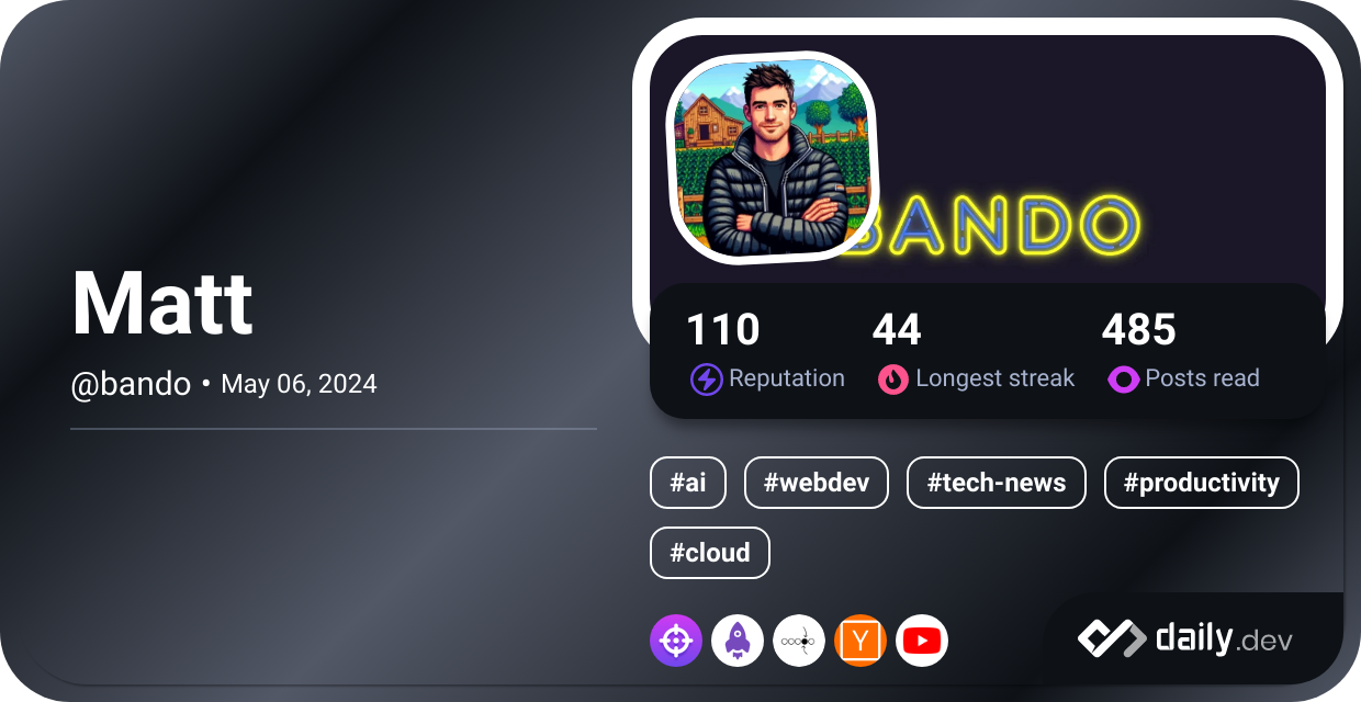 Matt (@bando) | daily.dev