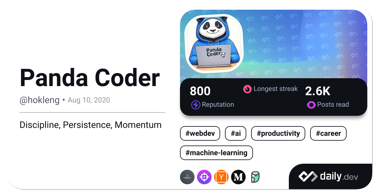 Panda Coder (@hokleng) | daily.dev