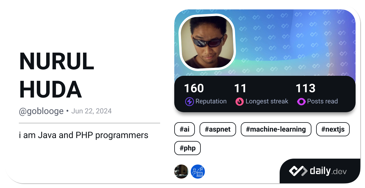 NURUL HUDA (@goblooge) | daily.dev