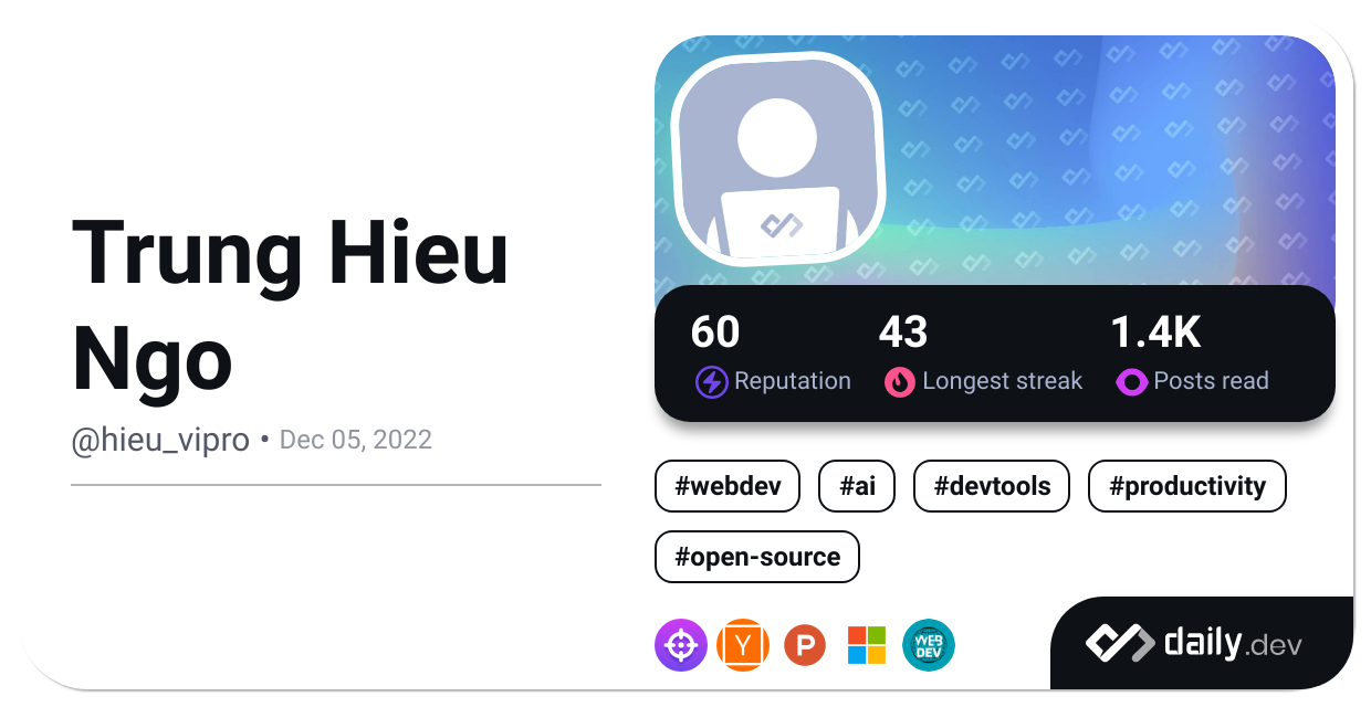 Recent posts by Trung Hieu Ngo (@hieu_vipro) | daily.dev