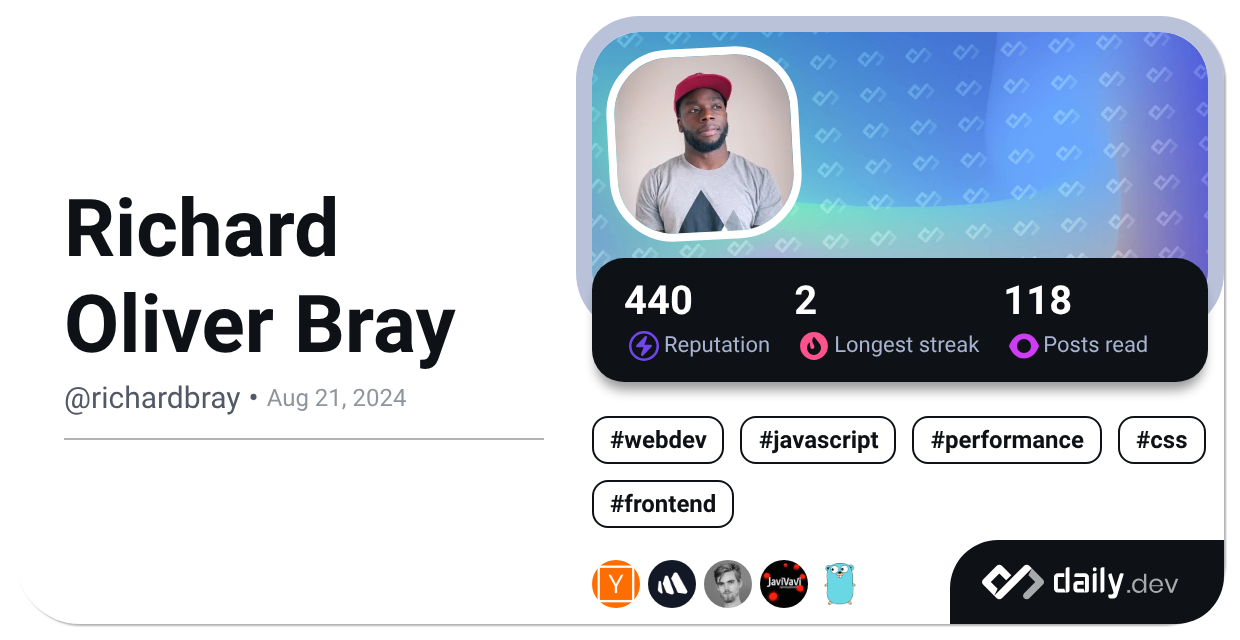 Richard Oliver Bray (@richardbray) | daily.dev
