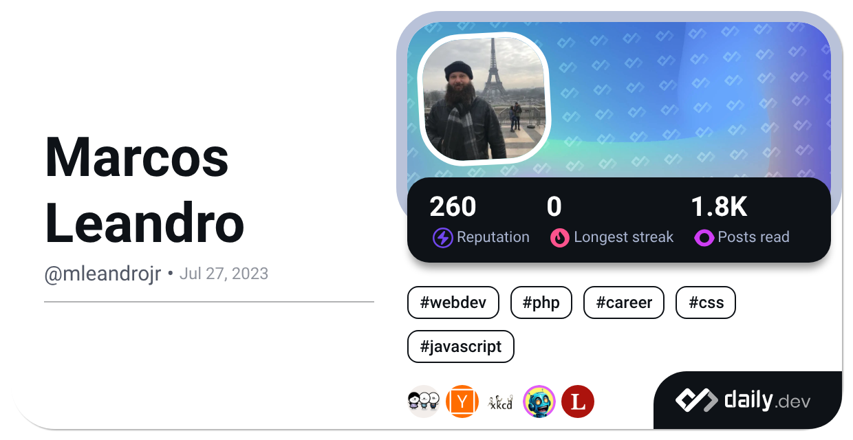 Marcos Leandro (@mleandrojr) | daily.dev