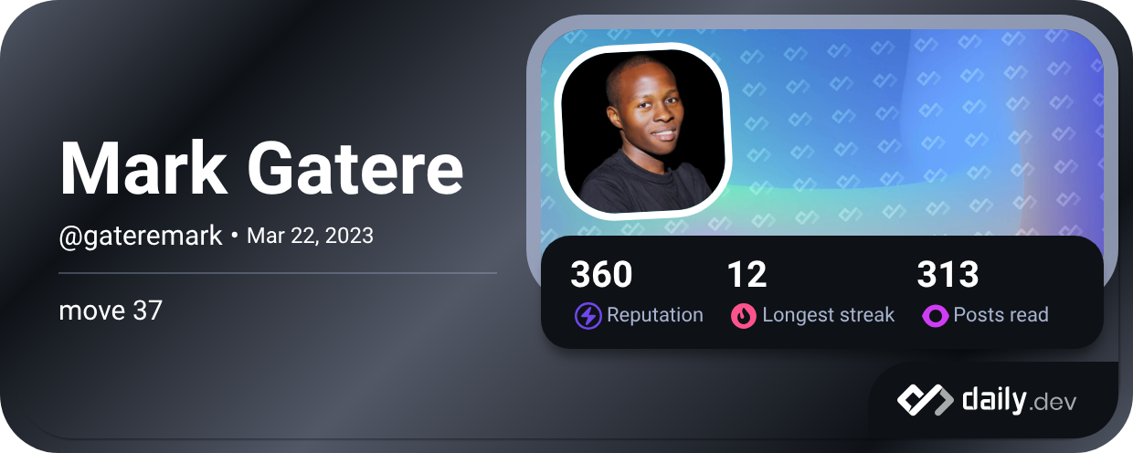 Mark Gatere (@gateremark) | daily.dev