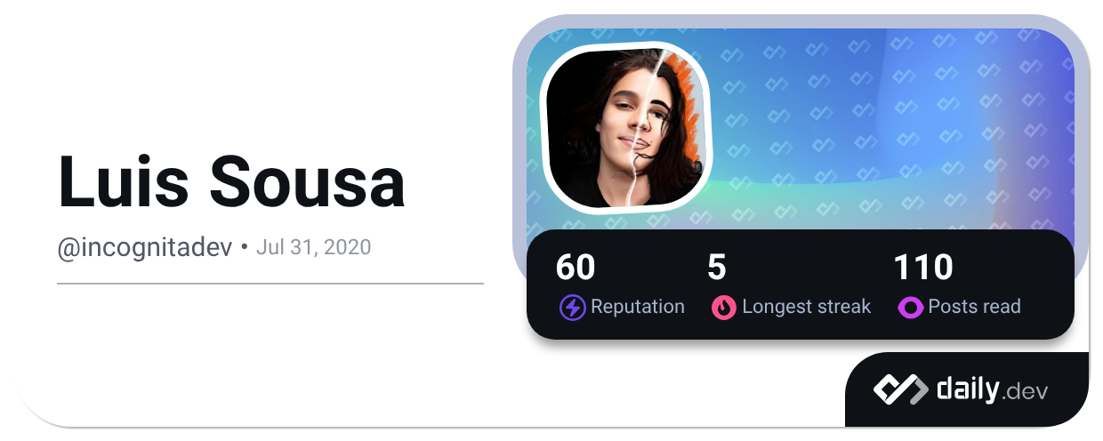Luis Sousa (@incognitadev) | daily.dev
