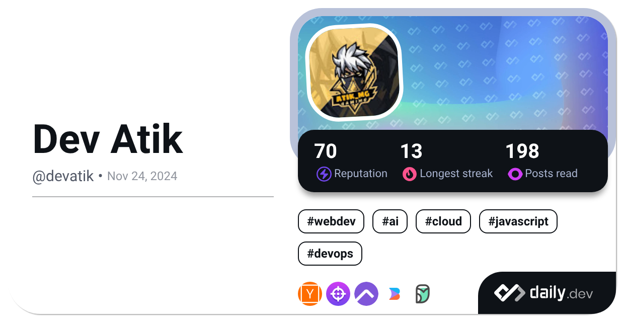 Dev Atik (@devatik) | daily.dev