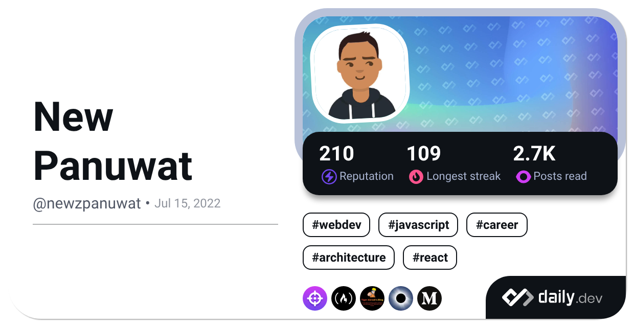 New Panuwat (@newzpanuwat) | daily.dev