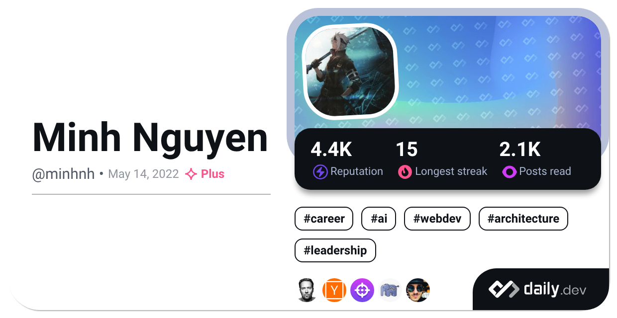 Recent posts by Minh Nguyen (@minhnh) | daily.dev
