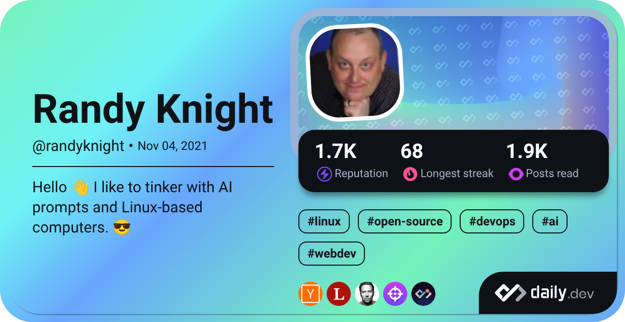 Recent posts by Randy Knight (@randyknight) | daily.dev