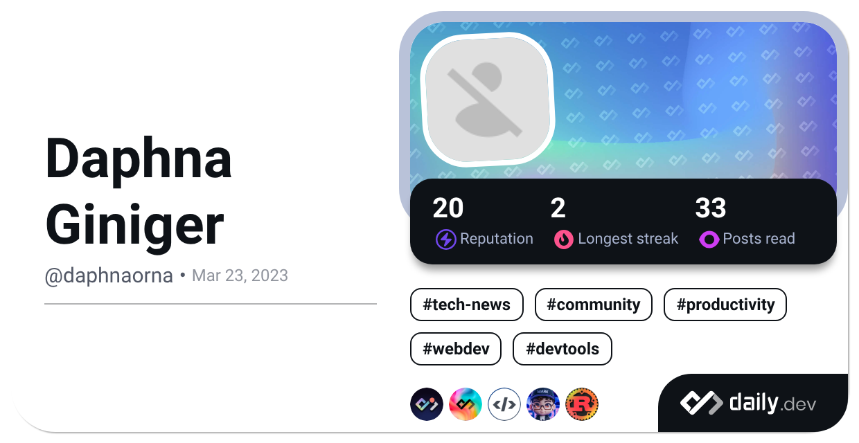 Daphna Giniger (@daphnaorna) | daily.dev