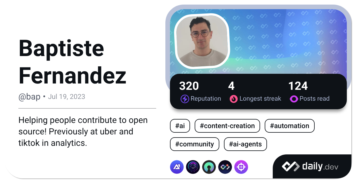 Baptiste Fernandez (@bap) | daily.dev